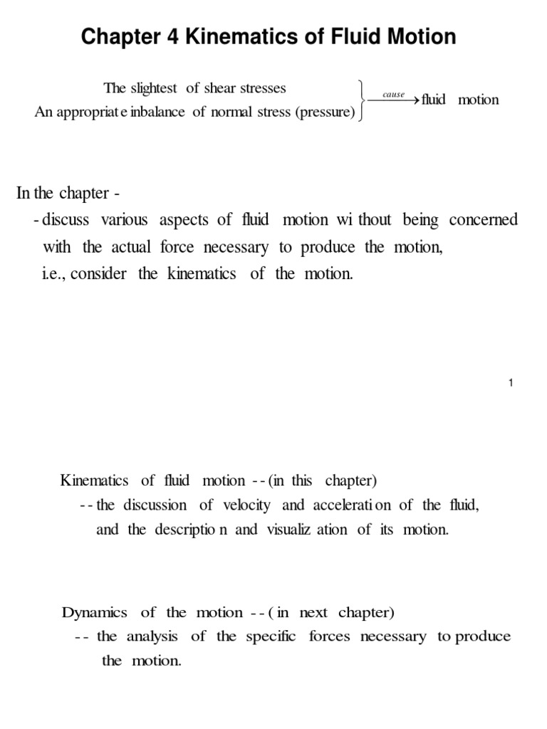 Chapter 4 Kinematics of Fluid Motion | PDF | Fluid Dynamics | Continuum ... Chapter 4 Kinematics of Fluid Motion | PDF | Fluid Dynamics | Continuum ...