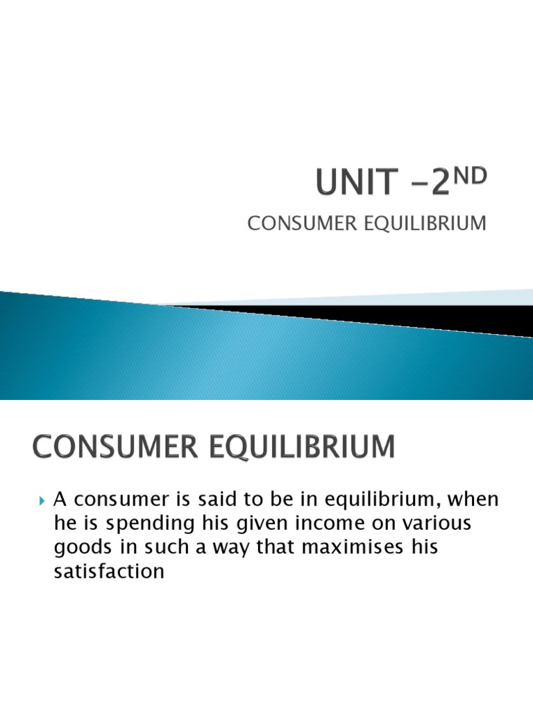 Consumer Equilibrium | PDF