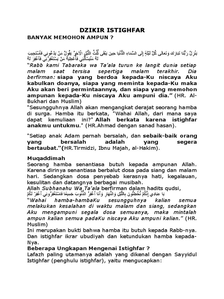Dzikir Istighfar | PDF