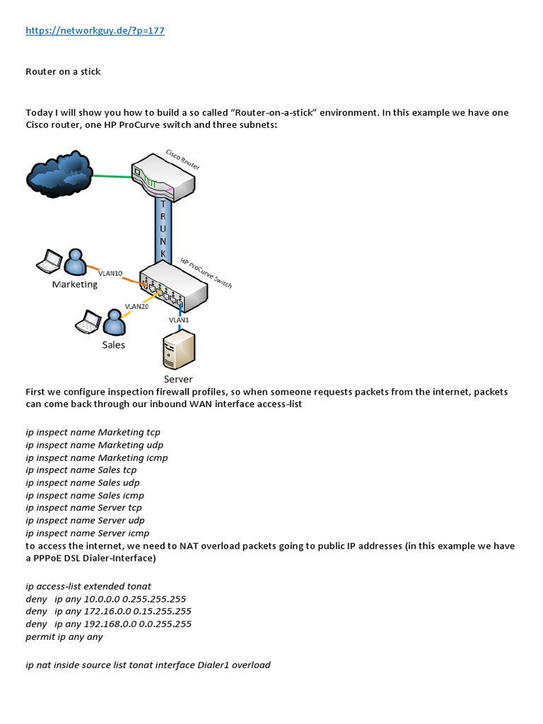 Router On A Stick | Download Free PDF | Ip Address | Router (Computing)