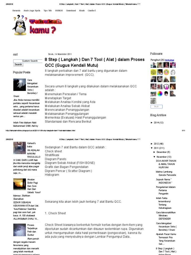 8 Step (Langkah) Dan 7 Tool (Alat) Dalam Proses QCC (Gugus Kendali Mutu ...
