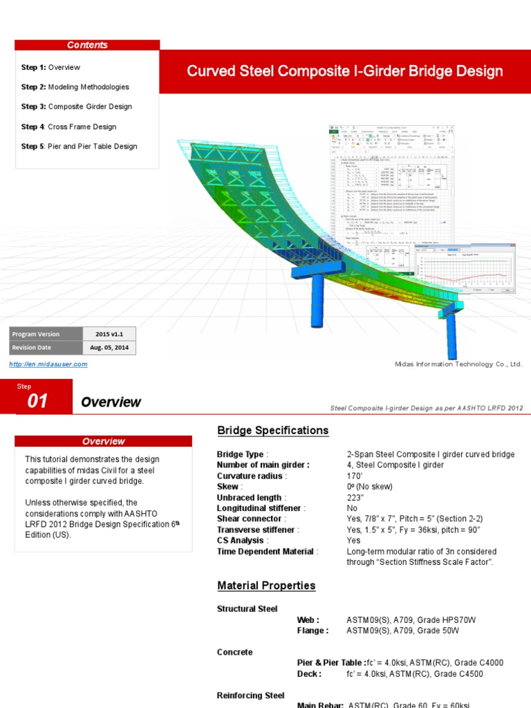 Curved Steel Bridge Design Guide | PDF | Bending | Strength Of Materials