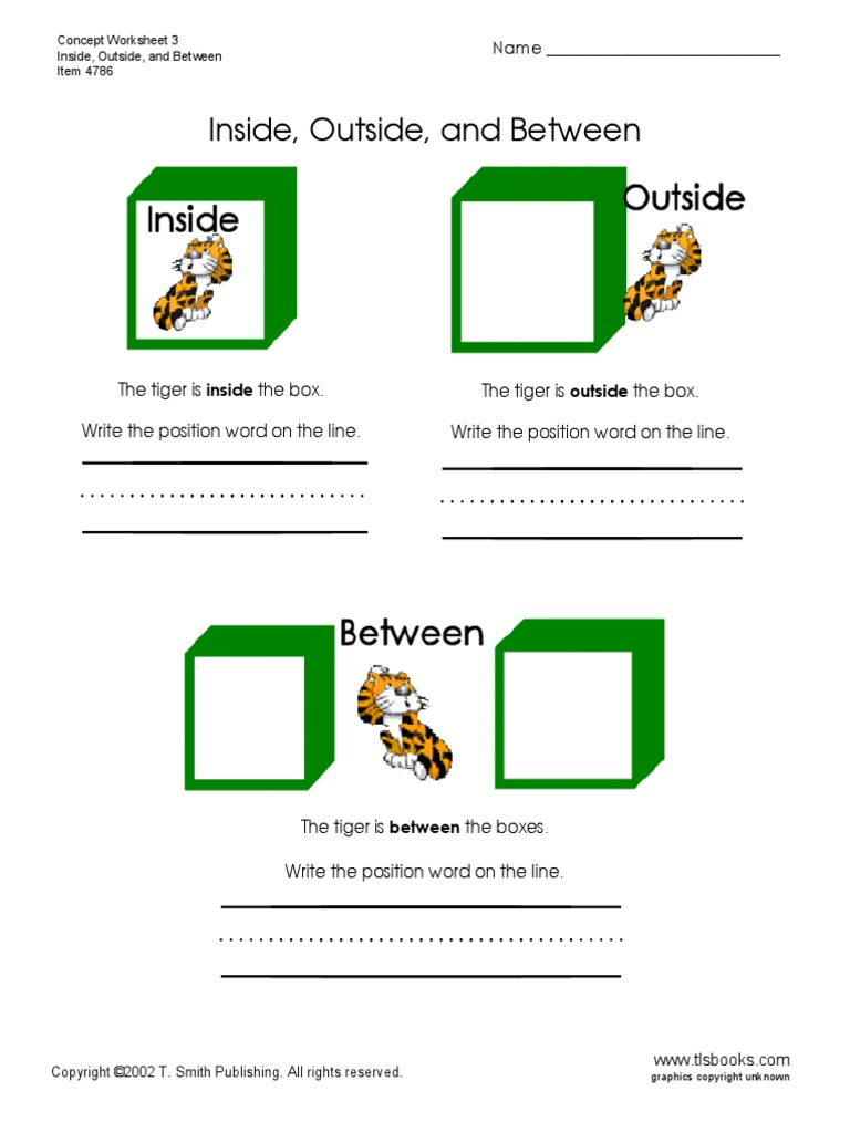 Concept Worksheet 3 Inside, Outside, and Between Item 4786 | PDF
