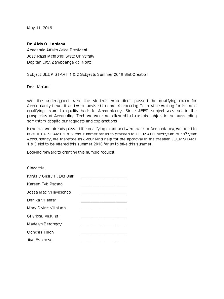 Request Letter For Subject Slot Creation | PDF