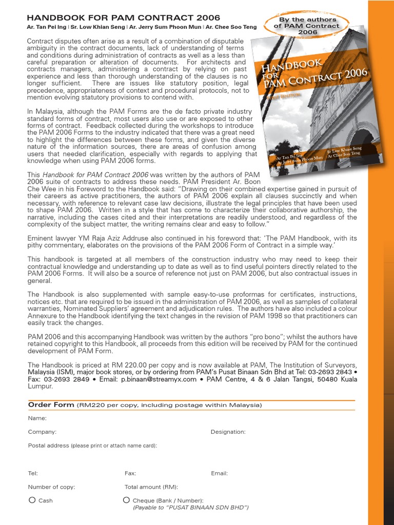 Handbook For Pam Contract 2006 (Order Form) | PDF | Justice | Crime ...