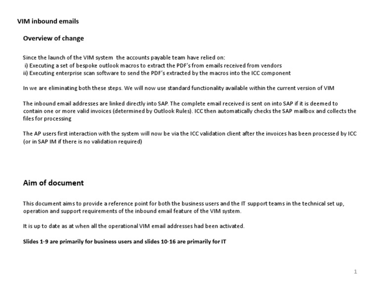 VIM Inbound Email Process Overview | PDF | Computers
