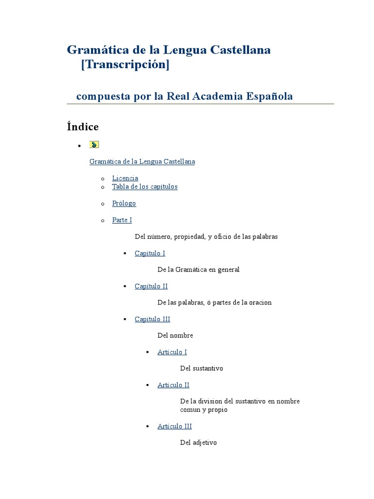 Gramática de La Lengua Castellana | PDF | Género gramatical | Verbo
