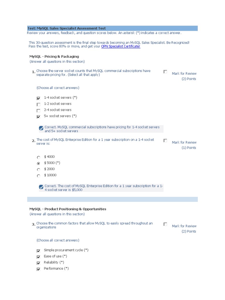 Mysql Sales Specialist Assessment Test 1 Pdf My Sql Oracle Database
