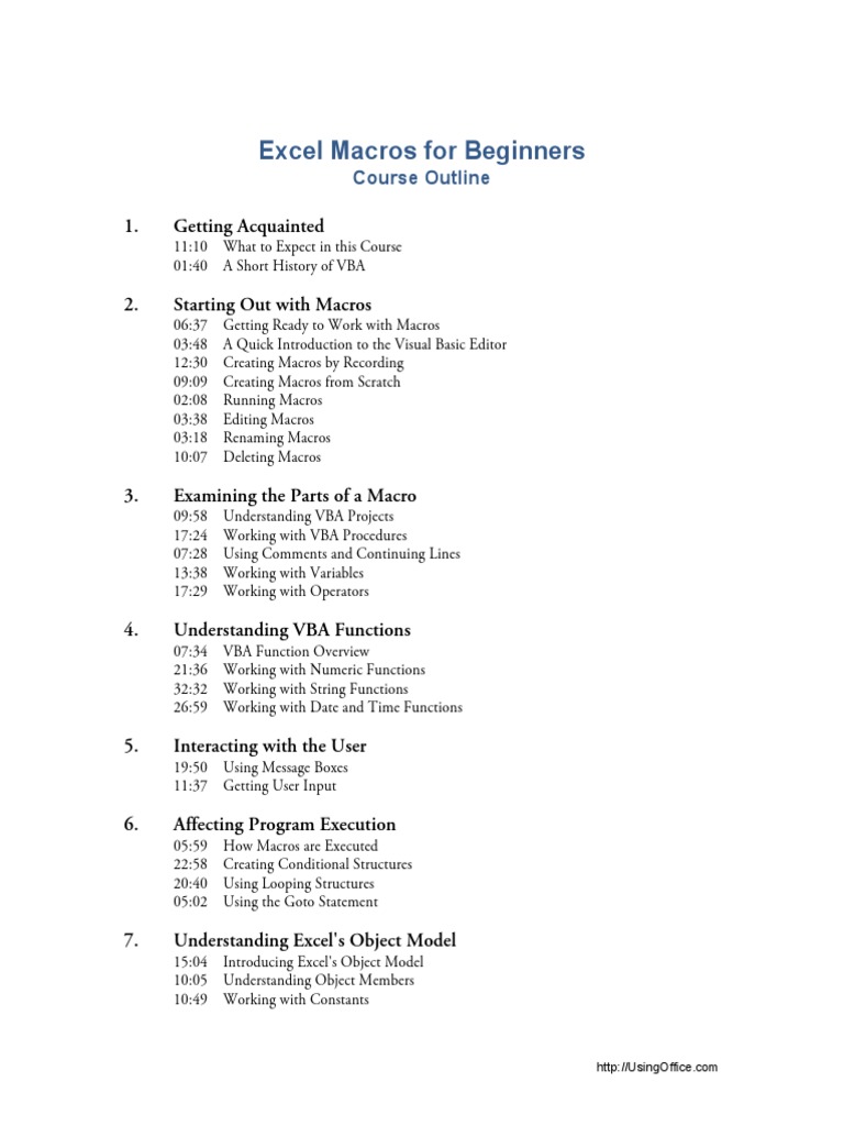 Excel Macros For Beginners: 1. Getting Acquainted | PDF | Macro (Computer Science) | Microsoft Excel
