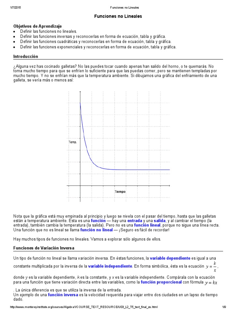Funciones No Lineales | Linealidad | Ecuaciones
