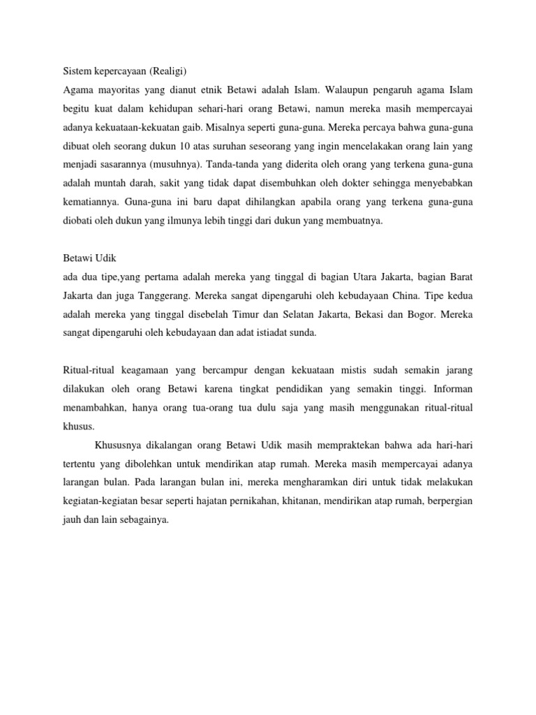 Sistem Religi Suku Betawi | PDF