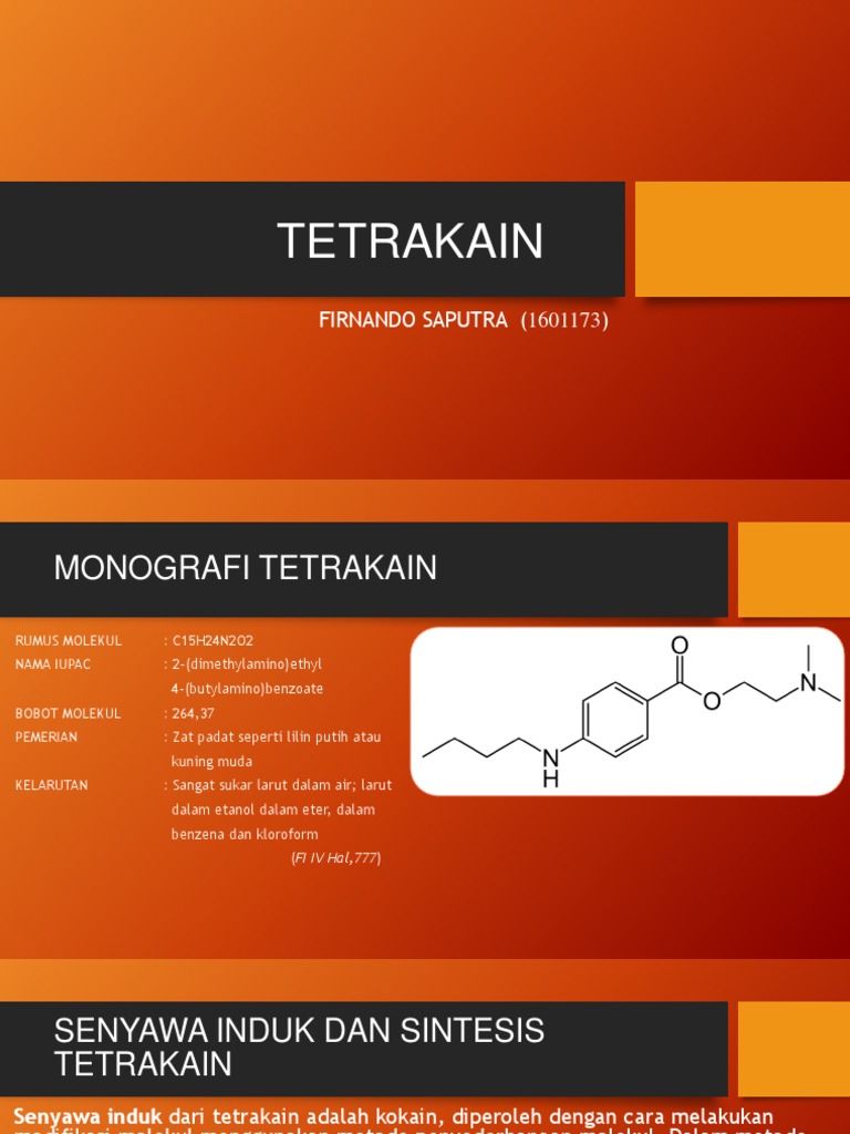STRUKTUR DAN AKTIVITAS TETRAKAIN | PDF