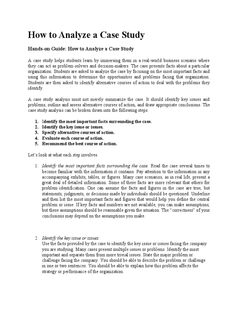 How To Analyze A Case Study | PDF | Business Process | Case Study