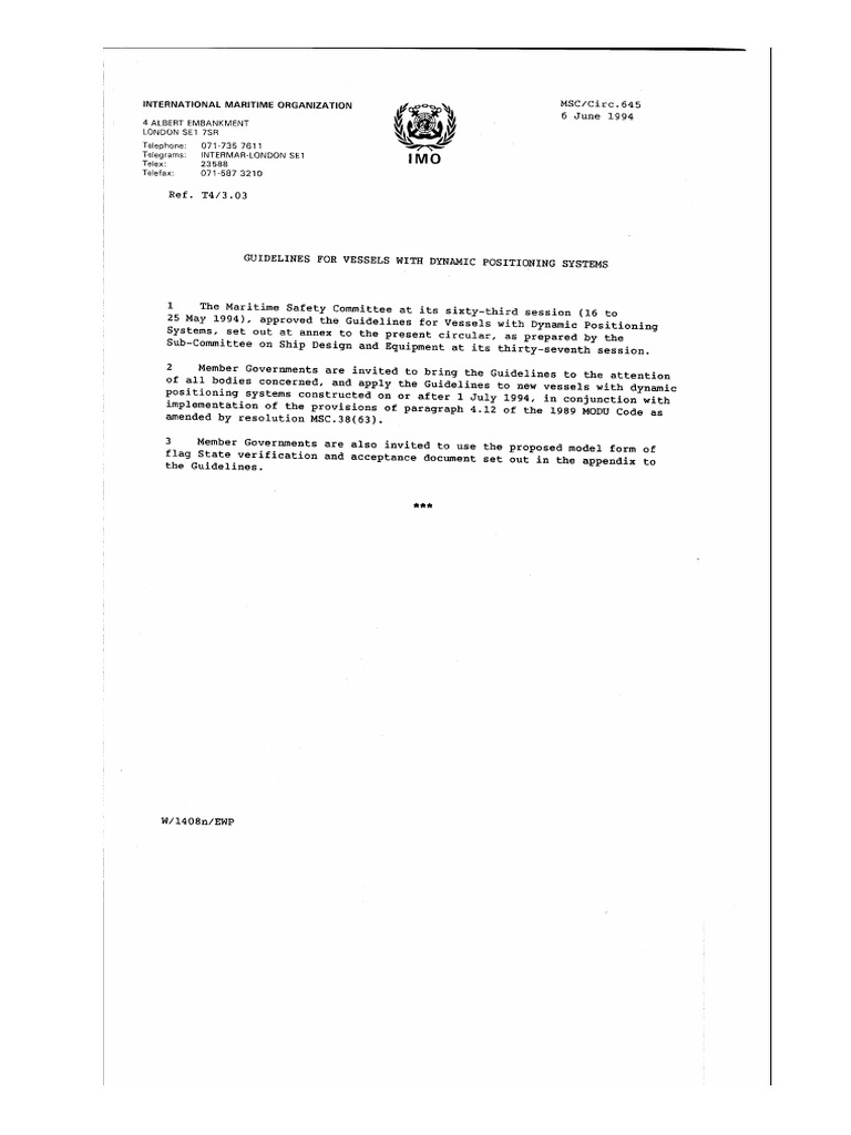 6 - IMO - Circular MSC - Circ. 645 PDF | PDF