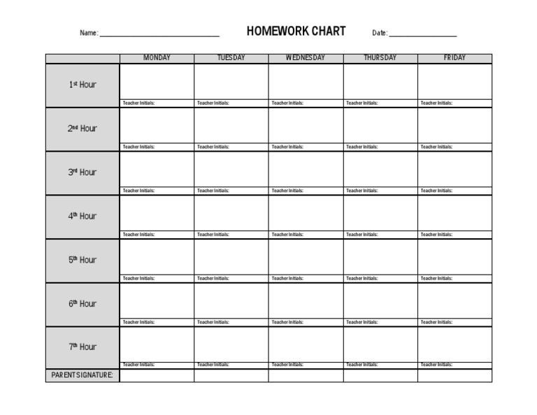 Homework Chart | PDF