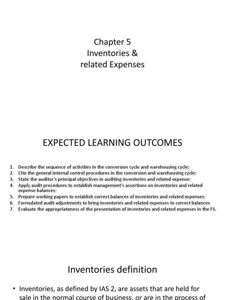 Audit of Inventories | PDF | Inventory | Expense