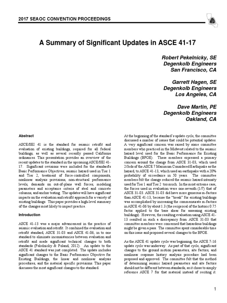 Mejoras Asce 41-17 | PDF | Column | Hazards