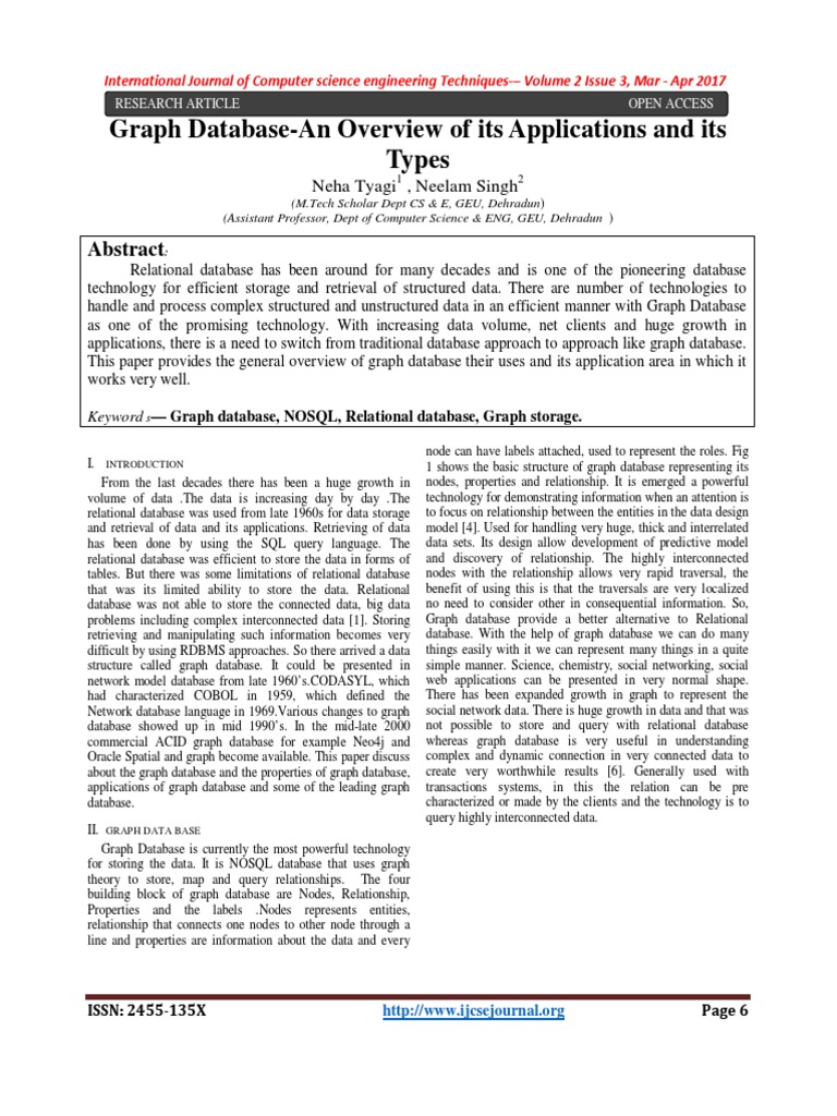 Graph Database-An Overview of Its Applications and Its Types | PDF ...