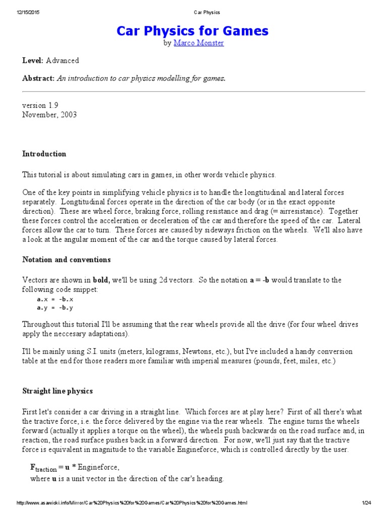 Car Physics | PDF | Torque | Transmission (Mechanics)