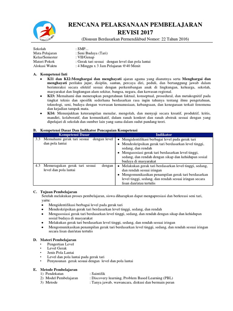 Contoh RPP SENI BUDAYA | PDF | Karier & Perkembangan