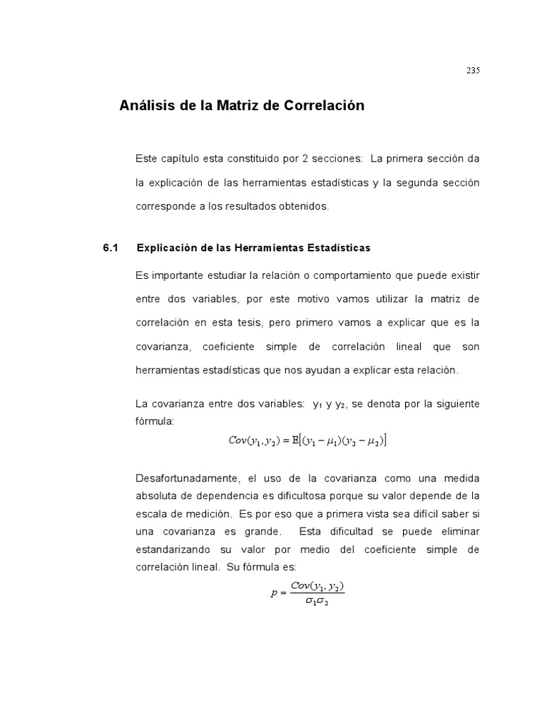 Matriz de Correlación | PDF | Covarianza | Matriz (Matemáticas)