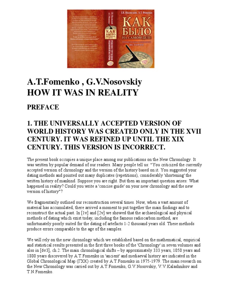A.T. Fomenko - How It Was in Reality - 2013 | PDF | Ancient History ...