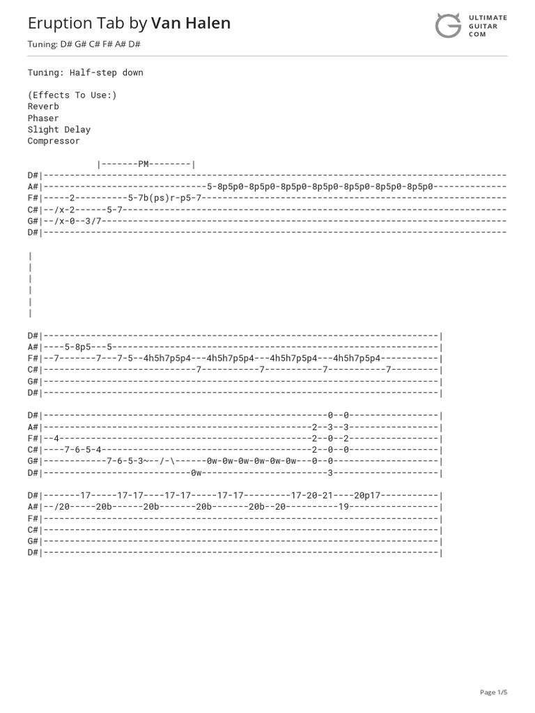 Eruption Tab | PDF | Necked Lutes | Musical Instruments