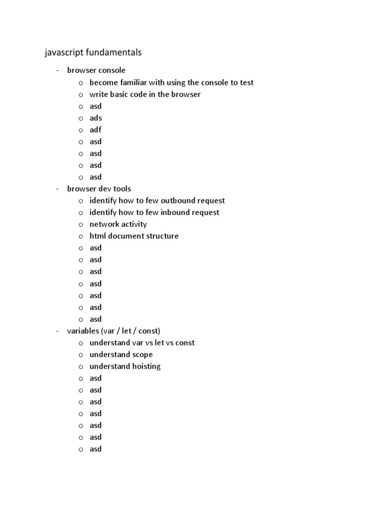 JavaScript Fundamentals Guide | PDF