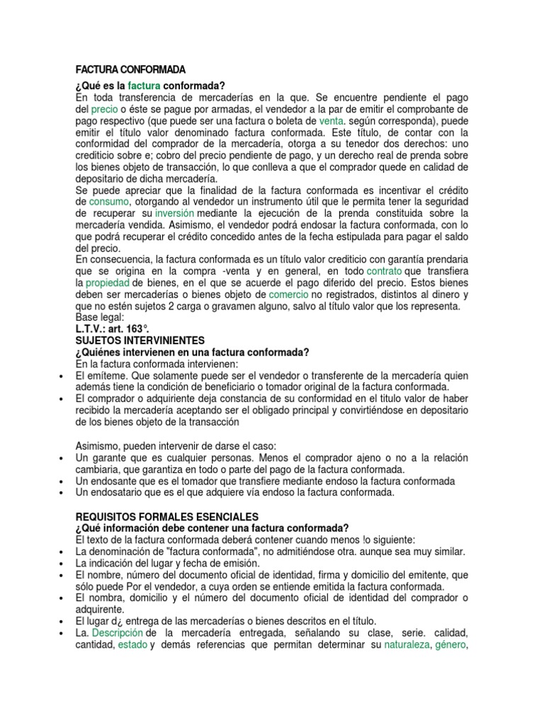 Factura Conformada | PDF | Pagos | Factura
