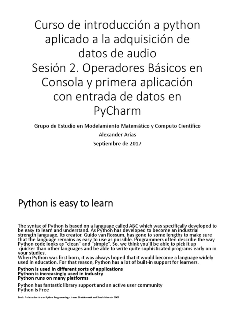 Sesión 2 - Curso Python | PDF | Celsius | Python (lenguaje de programación)