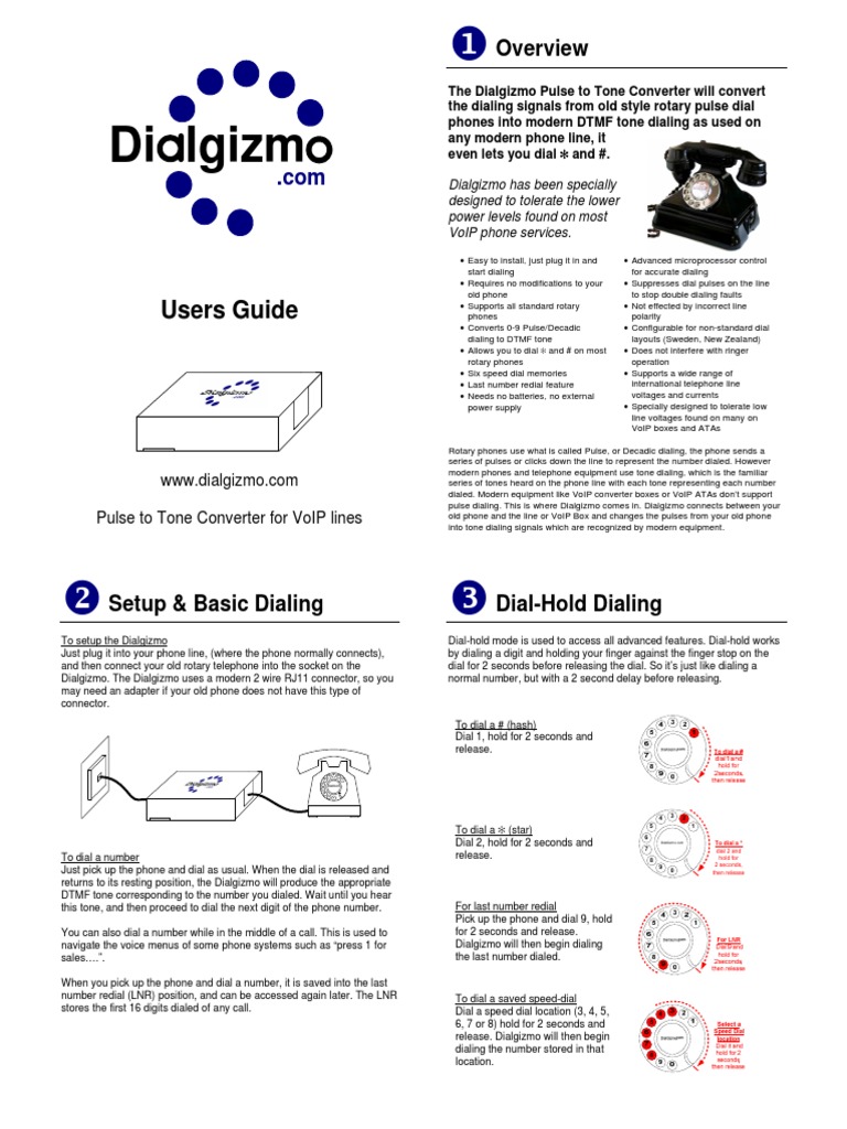 Dialgizmo Manual | PDF | Telephone | Equipment