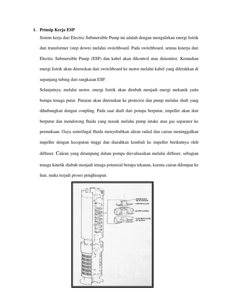 Prinsip Kerja Sistem Pompa Listrik Submersibel (ESP) | PDF