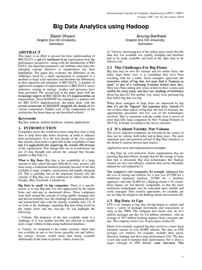 Big Data Analytics with Hadoop Overview | PDF | Apache Hadoop | Big Data