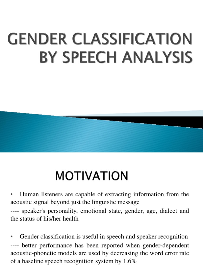 Gender Classification by Speech Analysis | Download Free PDF | Pitch ...