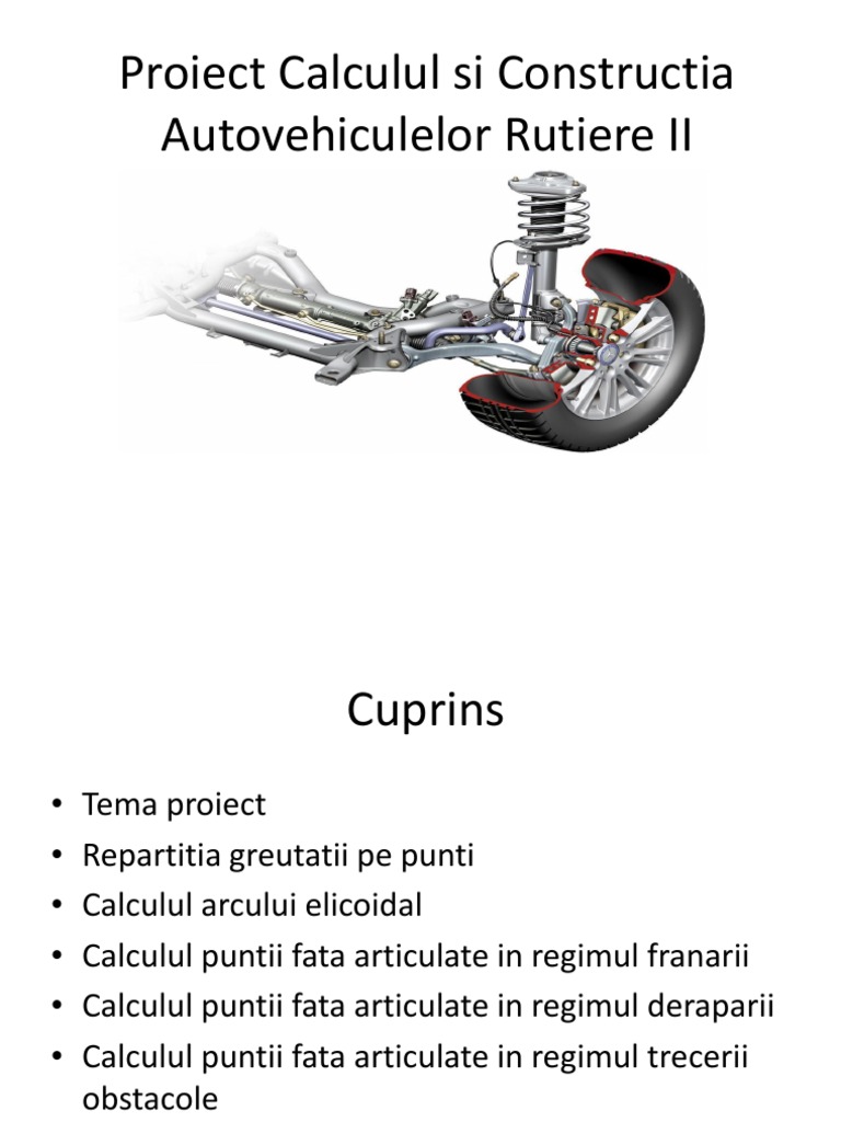 Proiectarea Unei Suspensii Auto Cu Arc Elicoidal | PDF