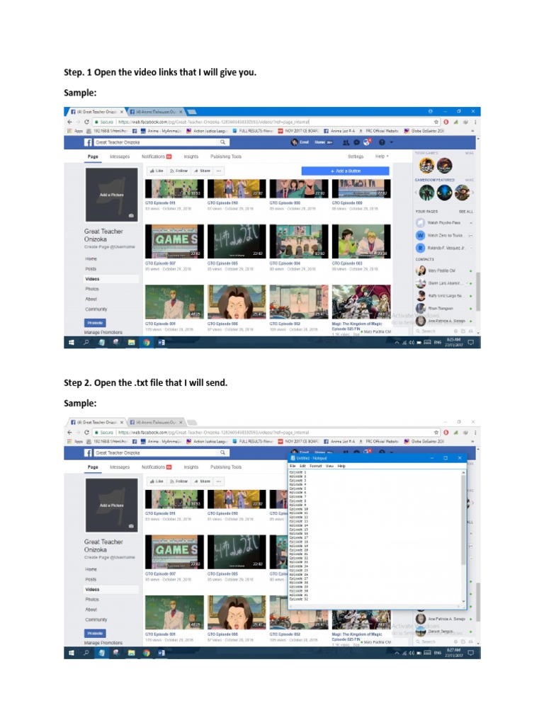 Step. 1 Open The Video Links That I Will Give You. Sample | PDF