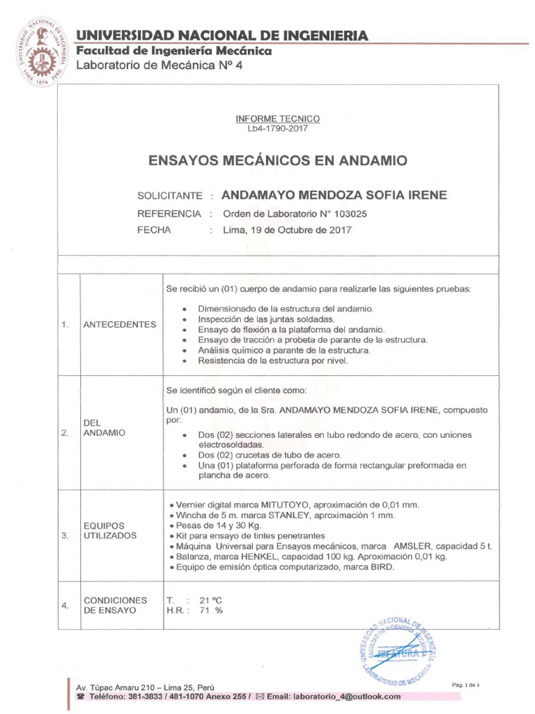 Certificados Andamio Tradicional 2016 | PDF | Andamio | Acero