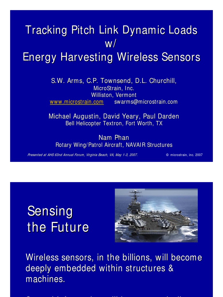 Tracking Pitch Link Dynamic Loads W/ Energy Harvesting Wireless Sensors ...