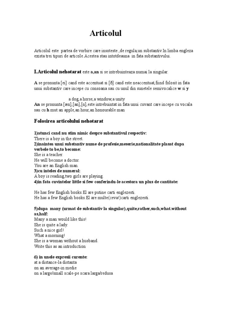I.Articolul Nehotarat | PDF