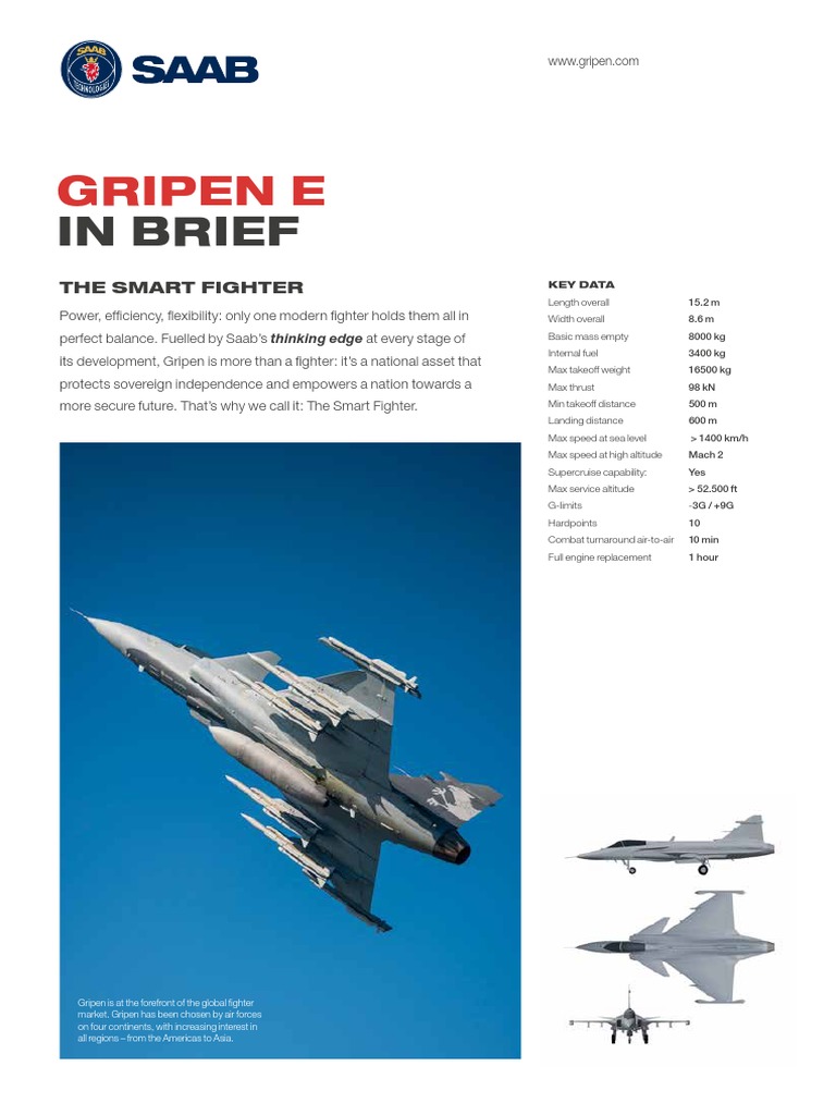 Gripen e Fact Sheet en | PDF | Fighter Aircraft | Aircraft