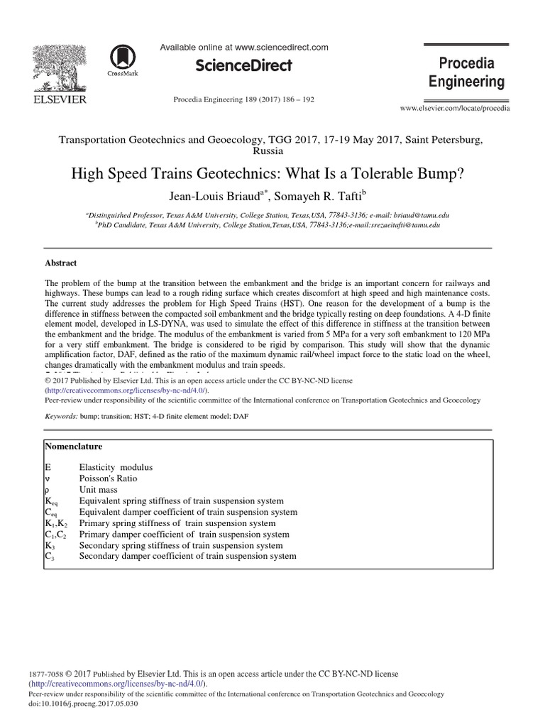High Speed Train Geotechnics-Tolerable Bump | PDF | Track (Rail ...