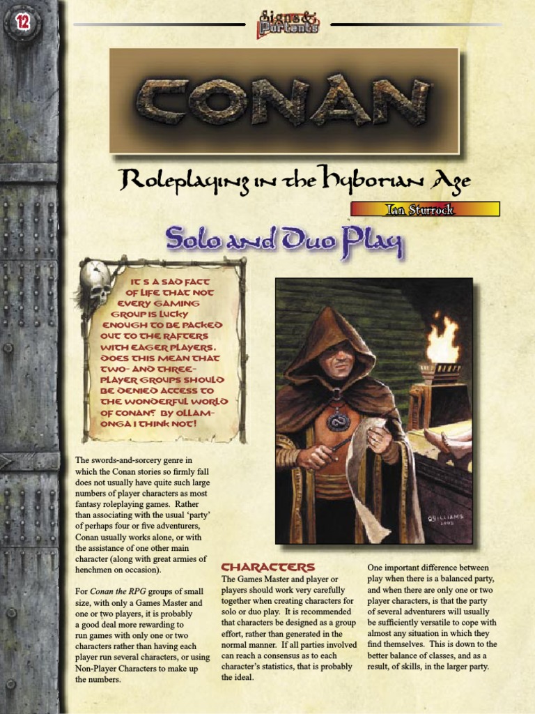 Solo and Duo Play in the Hyborian Age: Guidelines for Small Conan RPG ...