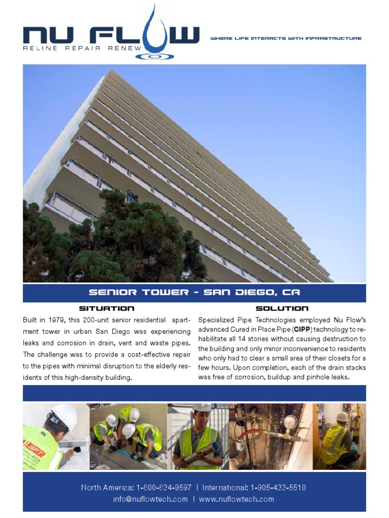 NuFlow San Diego Senior Tower Pipe Rehabilitation | PDF