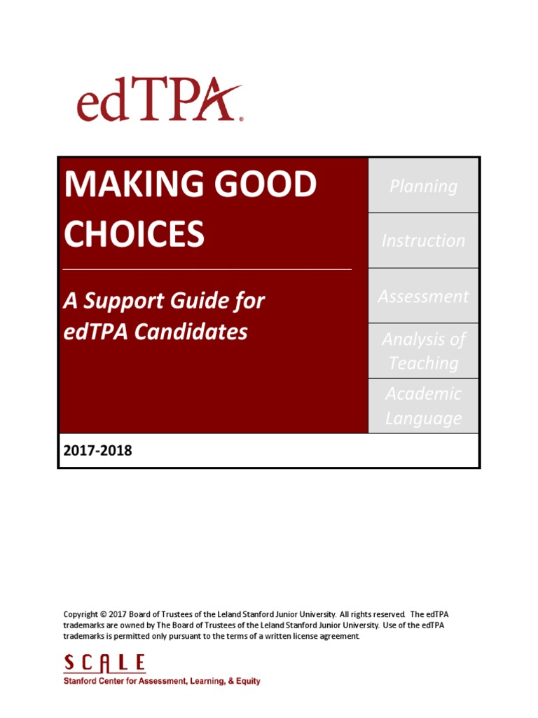 Edtpa Making Good Choices | PDF | Lesson Plan | Educational Assessment