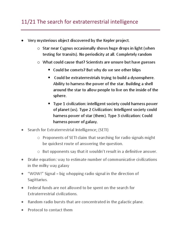 11/21 The Search For Extraterrestrial Intelligence | PDF | Search For Extraterrestrial ...