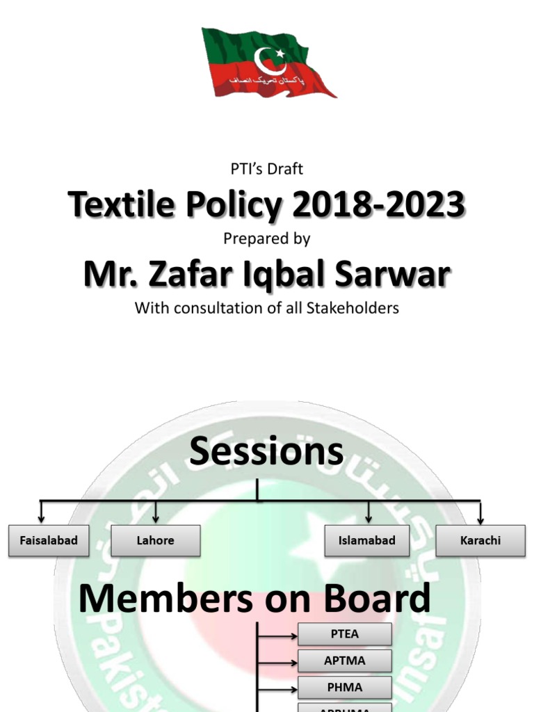 PTI Textile Policy Presentation (Complete) | PDF | Pakistan | Cotton