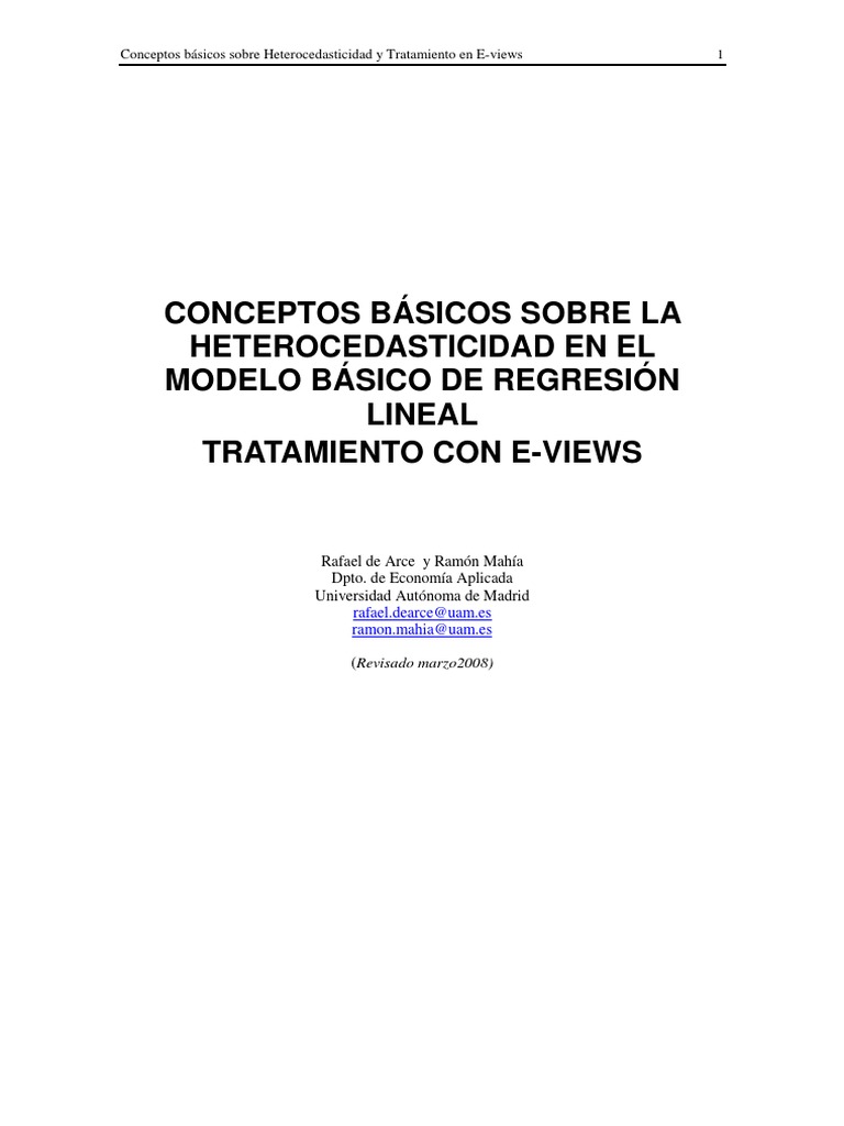 Heterocedasticidad en Regresión Lineal | PDF | Estimador | Análisis ...