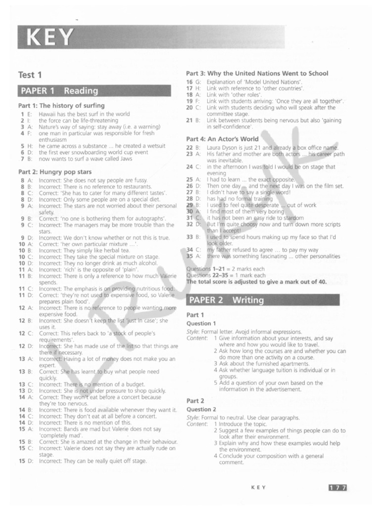 First Certificate Practice Tests Plus 2 Answer Key and Tape Scripts | PDF First Certificate Practice Tests Plus 2 Answer Key and Tape Scripts | PDF