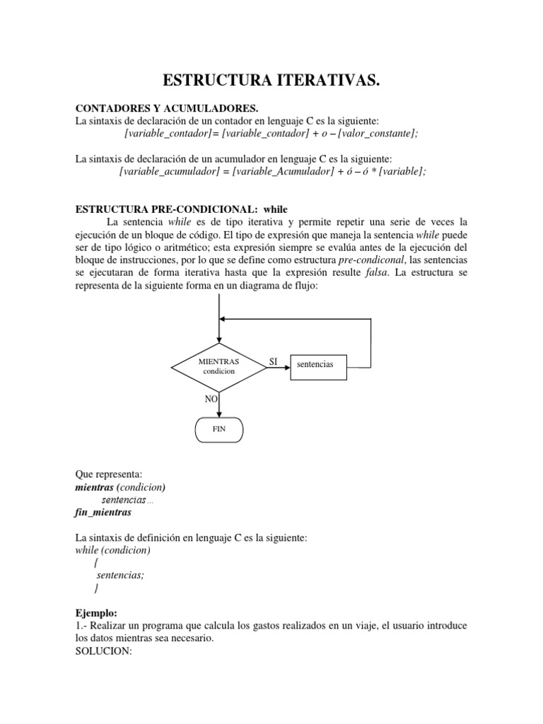 Estructura Iterativas | PDF | Lenguaje de programación | Programa de ...