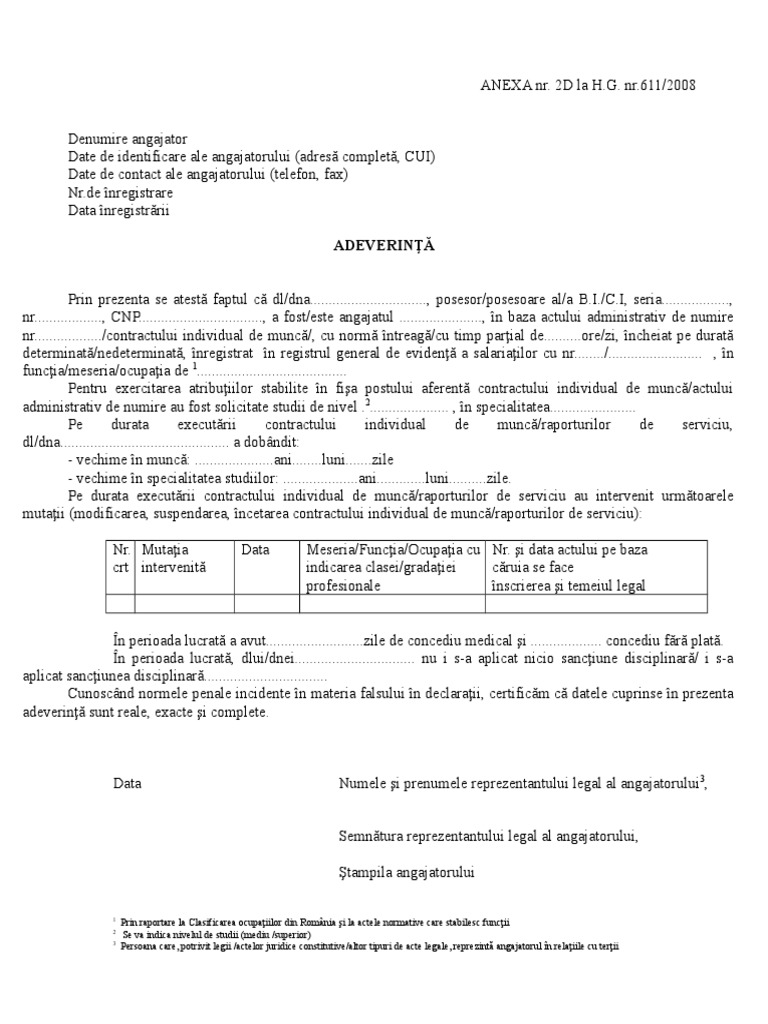 Model de Adeverinta | PDF